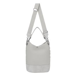 Schultertasche Fritzi aus Preussen "Brigitte x fritzi Olga", Damen, Gr. B/H/T: 27cm x 37cm x 17cm, grau, Nylon, mehrfarbig, Taschen, mit wattierter Steppung