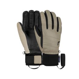 Skihandschuhe Reusch "Highland R-TEX XT", Damen, Gr. 9, schwarz, braun, 65% Ziegenleder, 35% Polyester, unifarben, Handschuhe, aus wasserdichtem und atmungsaktivem Material