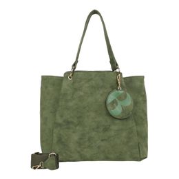 Henkeltasche Fritzi aus Preussen "Brigitte x fritzi Special Shopper42", Damen, Gr. B/H/T: 40cm x 29cm x 40cm, olivgrün, Polyurethan (PU), unifarben, Taschen, mit abnehmbarem Anhänger