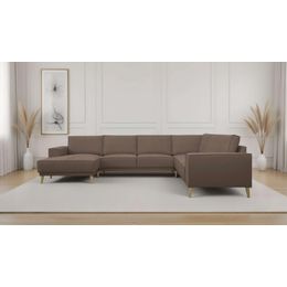Wohnlandschaft OTTO HOME, B:342cm H:85cm T:260cmbraun, 100% Polyester, Sofas, "Oland Skandi, weicher Chenille-Stoff", U-Form, 342 cm,
