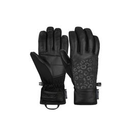 Skihandschuhe Reusch "Beatrix R-TEX XT", Damen, Gr. 6,5, schwarz, anthrazit, 69% Polyester, 18% Ziegenleder, 11% Polyamid, 2% Elasthan, mehrfarbig, Handschuhe, mit wasserdichter Membran