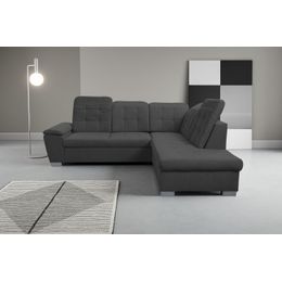 Ecksofa WERK2, B:265cm H:103cm T:215cmgrau, 100% Polyester, Sofas, "Bonny inkl. Kopfteilverstellung, Bettfunktion, Stauraum, L-Form", Komfortwunder