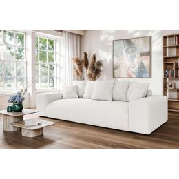 Big-Sofa Home Affaire, B:256,5cm H:82cm T:122cmweiß, 100% Polyester, Sofas, "LAKESIDE 3-Sitzer Schlafsofa mit Bettkasten, Breite 256,5 cm",