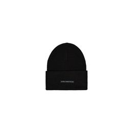 Skimütze Alpha Industries "Rubber Logo Beanie", Damen, Gr. onesize, schwarz, Obermaterial: 60% Polyester, 40% Polyacryl, Mützen