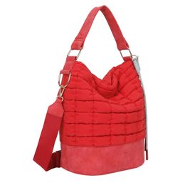 Schultertasche Fritzi aus Preussen "Brigitte x fritzi Olga", Damen, Gr. B/H/T: 27cm x 37cm x 17cm, rot, Nylon, mehrfarbig, Taschen, mit wattierter Steppung