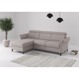 Sit & More Ecksofa SIT & MORE, B:253cm H:84cm T:166cmsilber, 100% Polyester, Sofas, "Glendale, L-Form", inkl. Kopfteilverstellung,wahlweise mit Vorziehsitz und