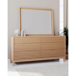 Kommode Andas "Tanner Kommode aus Eschenholz mit sechs Schubladen", beige (natur), B:173cm H:84cm T:46cm, Massivholz, Sideboards