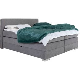 Boxspringbett Home Affaire "Juliste inkl. Bettkasten und PUR-Schaum-Topper", grau, B:167cm L:215cm, 100% PES, Komplettbetten, Boxspringbett, erh&auml;ltlich in den Breite 160, 180 & 200cm