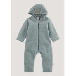 hessnatur Wollfleece Overall in mattgrün | Gr.: 74/80