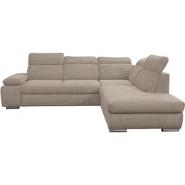 Ecksofa WERK2, B:280cm H:86cm T:230cmbeige, 90% Polyester, 10% Nylon, Sofas, "Memo Alicante", Schlafsofa mit Bettkasten & verstellbaren Kopfstützen.