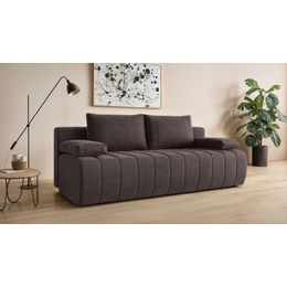 3-Sitzer Home Affaire, B:195cm H:92cm T:93cmbraun, 95% Polyester, 5% Nylon, Sofas, "LOVENDY Schlafsofa mit Bettkasten, Breite 195cm, Liegefläche