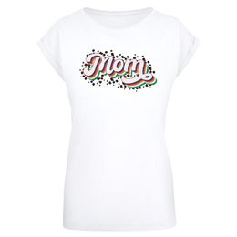 F4NT4STIC T-Shirt Muttertag Mama Schriftzug Regenbogen in wei&szlig; | Gr.: XS