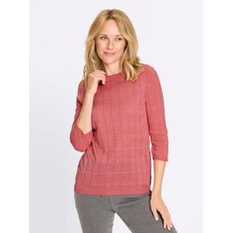 Sieh an! 3/4 Arm-Pullover in flamingo-ecru-gemustert | Gr.: 54