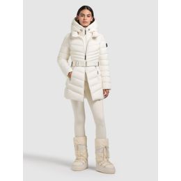 Steppjacke Khujo "KINA", Damen, Gr. S, luna weiß, Twill, 100% Polyester, unifarben, eingesetzt elastischer Bund mit Windstopper, Jacken