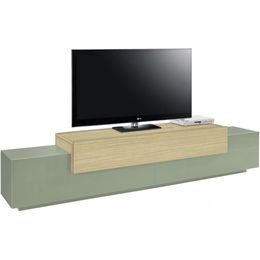 Lowboard Inosign "Coro,Lowboard,TV-Kommode,TV-Möbel,TV-Bank", eiche chopin, salbei, B:240cm H:51,6cm T:45cm, FSC-zertifizierter Holzwerkstoff, Sideboards, mit 3 Klappen, (B/T/H) 240x45x51,6 cm