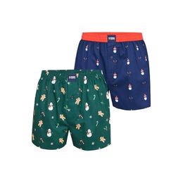 Happy Shorts Boxer ' XMAS ' Herren Größe XL dunkelblau / grün