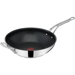 Wok Tefal "Jamie Oliver Cook's Classic, Wokpfanne Induktion", schwarz (edelstahlfarben, schwarz), B:31,6cm H:9cm Ø:30cm, Pfannen, Wok, Thermo-Signal bei idealer Brattemperatur, Antihaftversiegelung