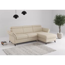 Sit & More Ecksofa SIT & MORE, B:253cm H:84cm T:166cmsand, 100% Polyester, Sofas, "Glendale, L-Form", inkl. Kopfteilverstellung, wahlweise mit Vorziehsitz und