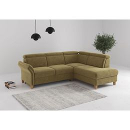 Ecksofa Home Affaire, B:247cm H:84cm T:193cmolive, 100% Polyester, Sofas, "Glendale, L-Form", inkl. Kopfteilverstellung, wahlweise mit Vorziehsitz