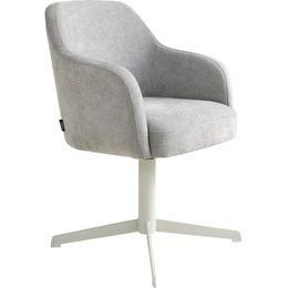 Schöner Wohnen Kollektion Esszimmerstuhl "MARLOY, 360 drehbar mit Rückholfunktion", greige, seidengrau, B:59cm H:86cm T:63cm, Polyester, SCHÖNER WOHNEN-KOLLEKTION, Stühle, mit Taschenfederkern, Bezug Webstoff, Untergestell pulverbeschichtet