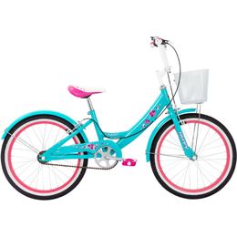 Kinderfahrrad Huffy "Girly Girl 20-Zoll Kinderfahrrad" Gr. 28, blau, Fahrräder, Kinder, 28cm, 20 Zoll (50,80cm) hinten: 20 Zoll (50,80cm)