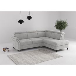 Sit & More Ecksofa SIT & MORE, B:247cm H:84cm T:193cmsilber, 90% Polyester, 10% Polyamid, Wohnzimmer, Sofas, "Glendale, L-Form", inkl. Kopfteilverstellung,