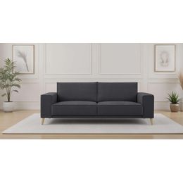 3-Sitzer OTTO HOME, B:224cm H:85cm T:83cmdunkelgrau, 100% Polyester, Sofas, "Oland Skandi, weicher Chenille-Stoff", 224 cm, Wellenunterfederung,
