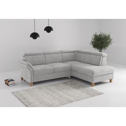 Ecksofa Home Affaire, B:247cm H:84cm T:193cmsilber, 90% Polyester, 10% Polyamid, Sofas, "Glendale, L-Form", inkl. Kopfteilverstellung, wahlweise mit