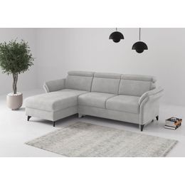 Sit & More Ecksofa SIT & MORE, B:253cm H:84cm T:166cmsilber, 90% Polyester, 10% Polyamid, Wohnzimmer, Sofas, "Glendale, L-Form", inkl. Kopfteilverstellung,