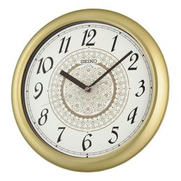 Wanduhr Seiko, goldfarben, Wanduhren, Ø 32,5cm, Quarzuhr,Wohnzimmer,Esszimmer,Küche,Arbeitszimmer,Büro, Flur