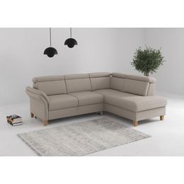 Ecksofa Home Affaire, B:247cm H:84cm T:193cmtaupe, 95% Polyester, 5% Polyamid, Sofas, "Glendale, L-Form", inkl. Kopfteilverstellung, wahlweise mit