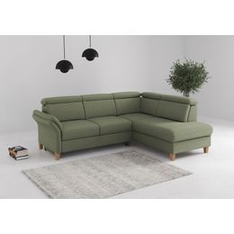Ecksofa Home Affaire, B:247cm H:84cm T:193cmolive, 95% Polyester, 5% Polyamid, Sofas, "Glendale, L-Form", inkl. Kopfteilverstellung, wahlweise mit