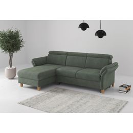 Ecksofa Home Affaire, B:253cm H:84cm T:166cmjungle, 90% Polyester, 10% Polyamid, Sofas, "Glendale, L-Form", inkl. Kopfteilverstellung, wahlweise mit