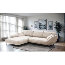 Ecksofa exxpo - SOFA FASHION "Biarritz modern und elegantes Mega Sofa mit tollem Sitzkomfort, L-Form", beige (beige, beige), B:324cm H:92cm T:203cm, Sofas, Ecksofa, XXL&ndash; Longchair Ecke in hochwertiger Verarbeitung, Stellma&szlig;e 324x203 cm