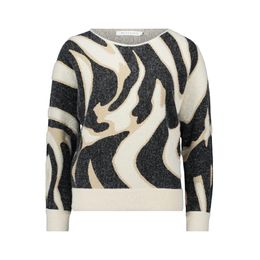 BETTY & CO BETTY & CO Strickpullover mit Rippb&uuml;ndchen in Wei&szlig;/Schwarz | Gr.: 42