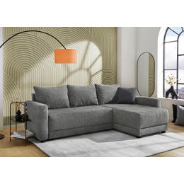 Jockenhöfer Ecksofa, B:234cm T:155cmgrau, mittelgrau, schwarz, JOCKENHÖFER GRUPPE, Korpus: 100% Polyester;Kissen: 100% Polyester, Sofas, "Venezia, inklusive