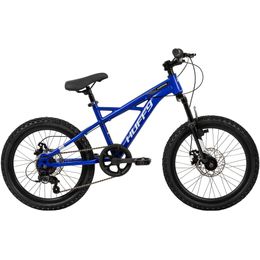 Mountainbike Huffy "Korros 20-Zoll Hardtail Mountainbike mit 6 Gängen" Gr. 28, blau, Fahrräder, Kinder, 28cm, 20 Zoll (50,80cm) hinten: 20 Zoll (50,80cm)