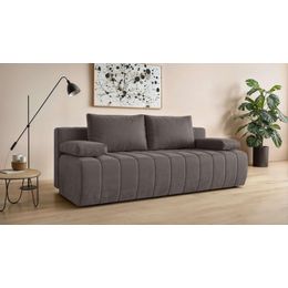 3-Sitzer Home Affaire, B:195cm H:92cm T:93cmtaupe, 100% Polyester, Sofas, "LOVENDY Schlafsofa mit Bettkasten, Breite 195cm, Liegefläche 145x195cm",