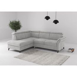Sit & More Ecksofa SIT & MORE, B:247cm H:84cm T:193cmsilber, 90% Polyester, 10% Polyamid, Sofas, "Glendale, L-Form", inkl. Kopfteilverstellung, wahlweise mit