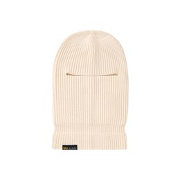 Sturmhaube Alpha Industries "Label Balaclava", Damen, Gr. onesize, weiß (jet stream weiß), Obermaterial: 47% Viskose, 30% Nylon, 23% Polyester, Mützen