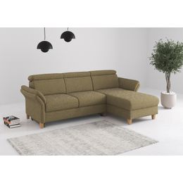Ecksofa Home Affaire, B:253cm H:84cm T:166cmolive, 100% Polyester, Sofas, "Glendale, L-Form", inkl. Kopfteilverstellung, wahlweise mit Vorziehsitz
