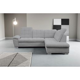 Ecksofa WERK2, B:265cm H:103cm T:215cmgrau, 90% Polyester, 10% Nylon, Sofas, "Bonny inkl. Kopfteilverstellung, Bettfunktion, Stauraum, L-Form",