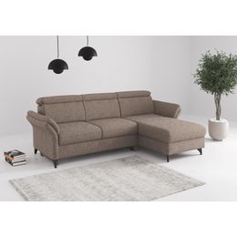 Sit & More Ecksofa SIT & MORE, B:253cm H:84cm T:166cmcappuccino, 100% Polyester, Sofas, "Glendale, L-Form", inkl. Kopfteilverstellung, wahlweise mit Vorziehsitz