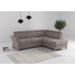 Ecksofa Home Affaire, B:247cm H:84cm T:193cmtaupe, 90% Polyester, 10% Polyamid, Sofas, "Glendale, L-Form", inkl. Kopfteilverstellung, wahlweise mit