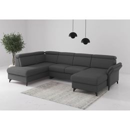 Sit & More Wohnlandschaft SIT & MORE, B:321cm H:84cm T:193cmdunkelgrau, 95% Polyester, 5% Polyamid, Sofas, "Glendale, U-Form", inkl.