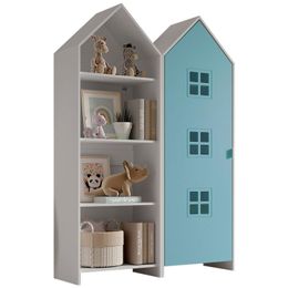 Kleiderschrank Vipack "Set Casami Bruges in trendigem Design, 1 Regal u. 1 Kleiderschrank", korpus weiß, front blau, B:115,2cm H:171,3cm T:37cm, Holzwerkstoff, Schränke, variable Typenanordnung, Kleiderschrank mit Böden und Kleiderstange