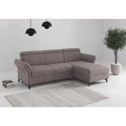 Sit & More Ecksofa SIT & MORE "Glendale, L-Form", taupe, B:253cm H:84cm T:166cm, 90% Polyester, 10% Polyamid, Sofas, Ecksofa, inkl. Kopfteilverstellung, wahlweise mit Vorziehsitz und Bettkasten