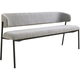 Schöner Wohnen Kollektion Sitzbank "OSLO, 160 cm oder 200 cm", grau, schwarz, B:160cm H:80cm T:56cm, SCHÖNER WOHNEN-KOLLEKTION, Sitzbänke, Bezug Bouclé, Untergestell Metall pulverbeschichtet