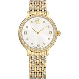 Quarzuhr Swarovski "IMBER", gold (goldfarben), Armbanduhren, Damen, Armbanduhr, Damenuhr, Swiss Made, Edelstahlarmband, analog