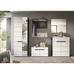 Garderoben-Set Inosign "Rehat, Garderobenkombination, Breite 255cm", basalt grau nb, weiß nb, Kastenmöbel-Sets, Garderobenkombination, Kombination, Set, Flurgarderobe, Diele
